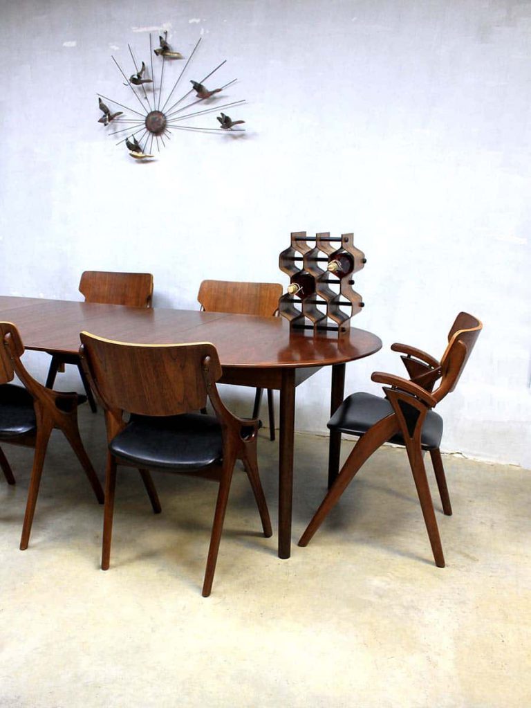 Mid century danish dinner table, vintage Deense uitklapbare tafel XXL ...