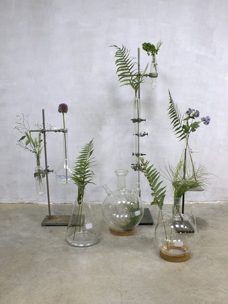 Vintage Industrial laboratory stands vases glass, Laboratorium vazen ...