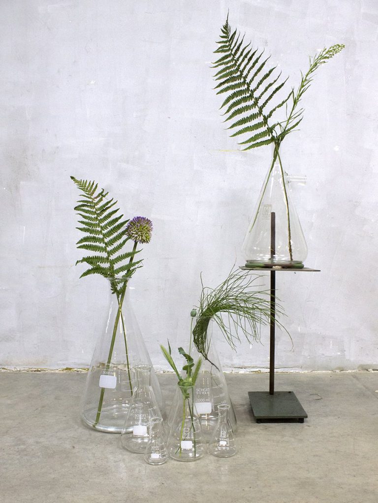 Vintage Industrial laboratory stands vases glass, Laboratorium vazen ...