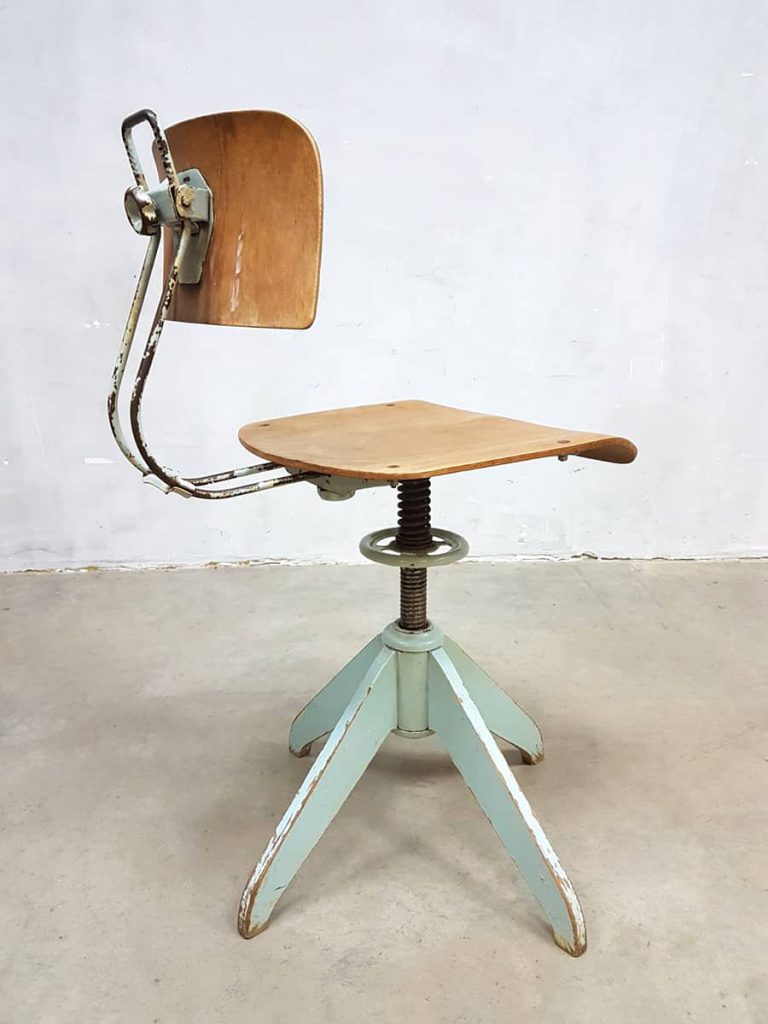 Bemefa vintage industrial workshop chairs desk chair factory stools ...