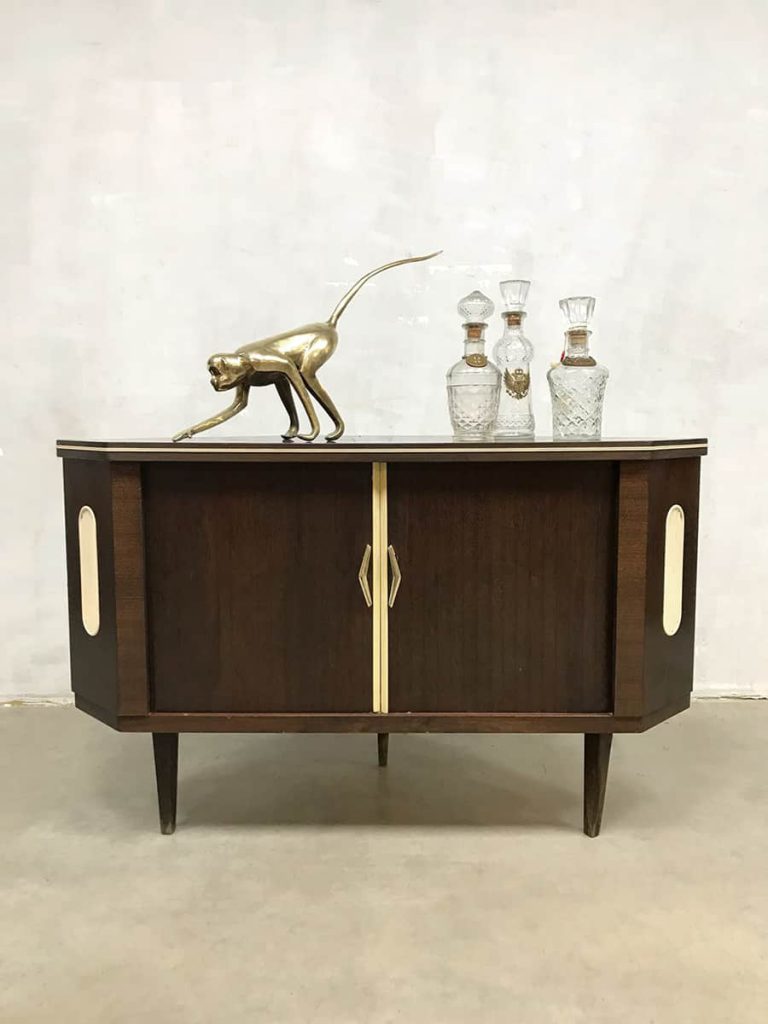 Midcentury modern fifties cocktail liquor cabinet vintage dranken kast ...