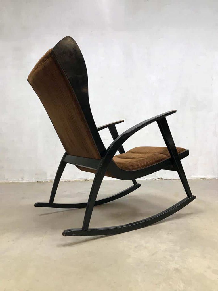 Vintage Danish design wingback rocking chair schommelstoel | Bestwelhip