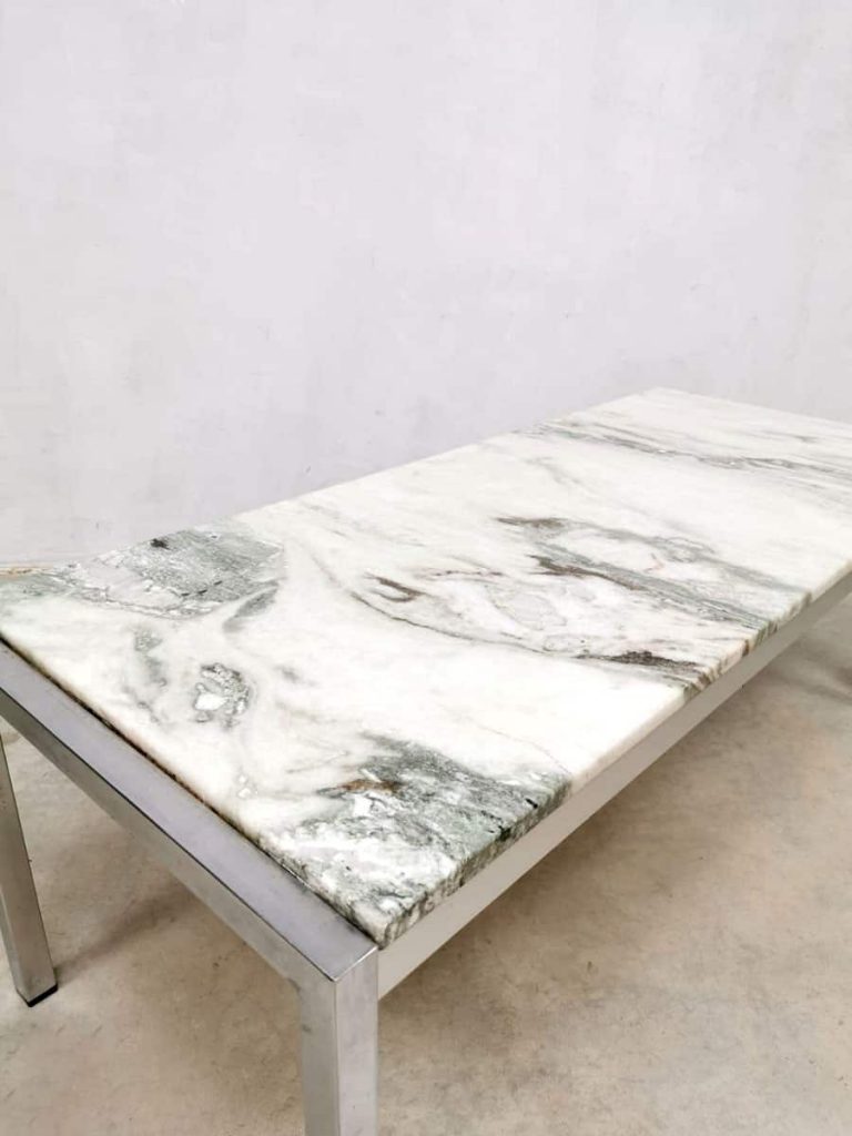 Midcentury Italian design marble coffee table marmeren salontafel ...