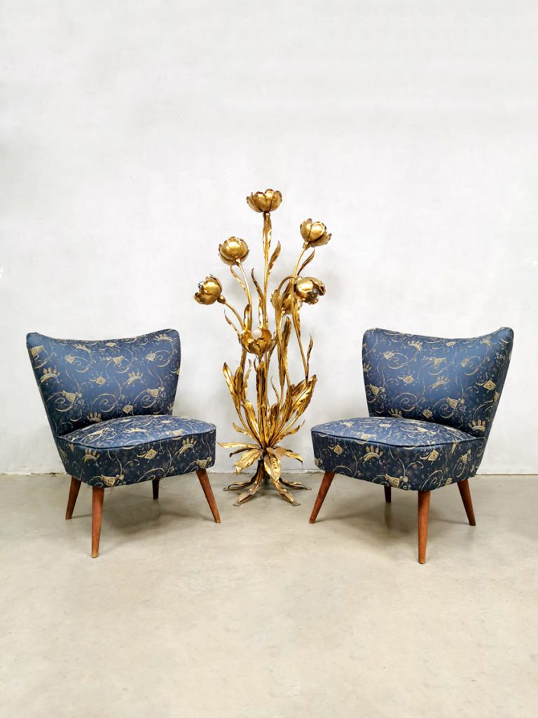 Vintage cocktail chairs cocktail lounge stoelen ‘night blue’ | Bestwelhip