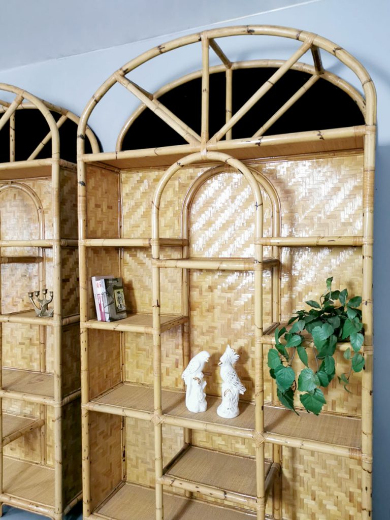 vintage bamboo wall unit kast bamboe wandkast | Bestwelhip