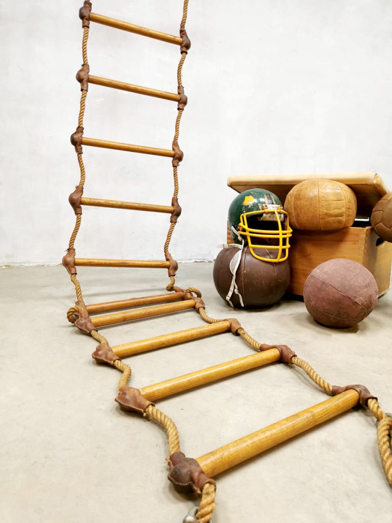 vintage industrial rope ladder industrieel touwladder | Bestwelhip