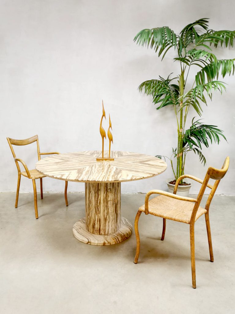 Midcentury Onyx marble dining table tafel Stone International ‘Earth ...