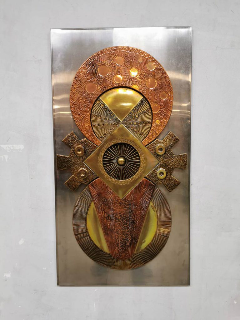 Vintage design wall art sculpture decoration Stephen Chun ‘Silver ...