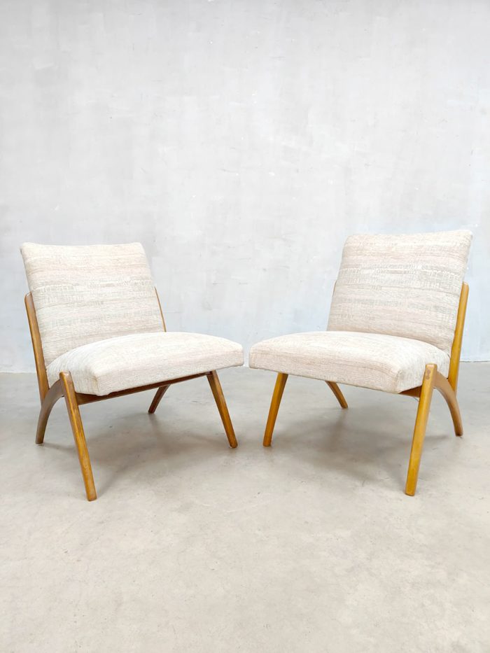 Vintage scissor legs easy chair lounge fauteuils ‘Minimalism’ | Bestwelhip