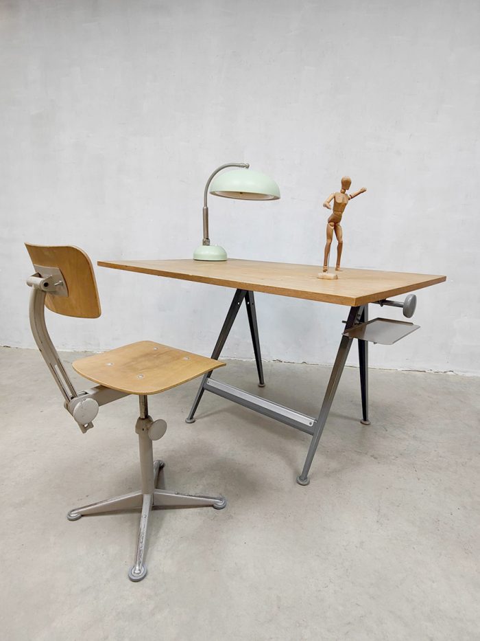 Vintage Friso Kramer drafting drawing table & stool Ahrend de Cirkel ...