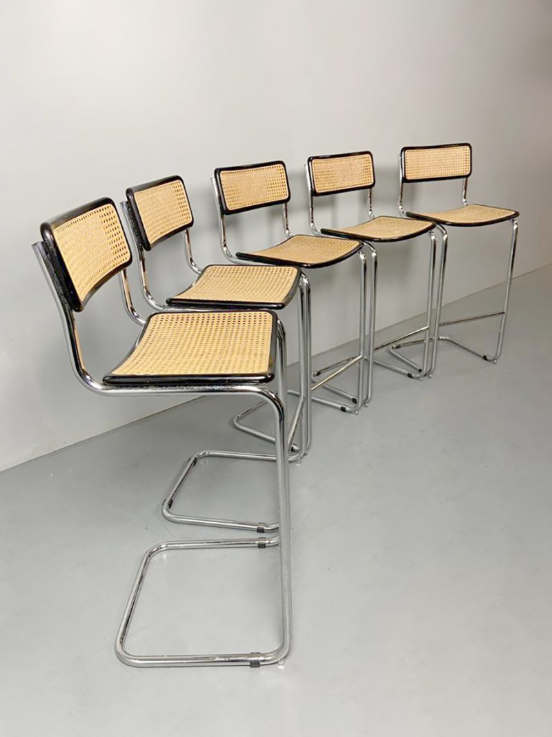 Midcentury Italian design barstools ‘Marcel Breuer style’ barkrukken ...