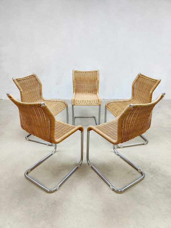 Vintage rattan dining chairs rotan eetkamerstoelen Tecta style | Bestwelhip