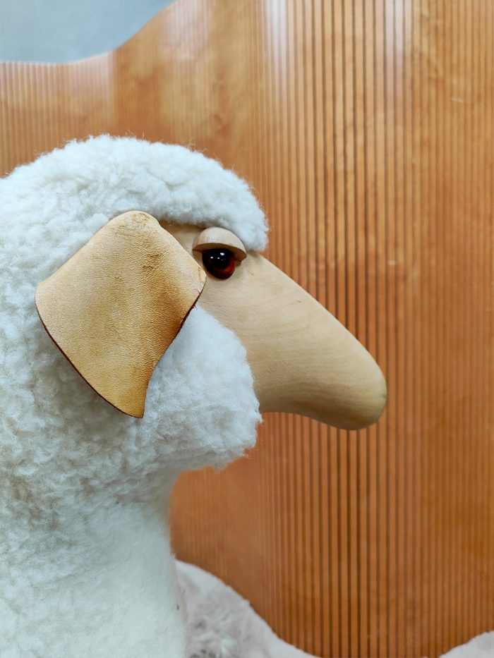 Vintage sheep ottoman foot stool large schaap voetenbank Hans-Peter ...