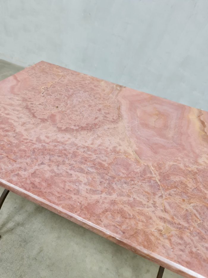 Antique marble side table marmeren bijzettafel ‘Pink tones ‘ | Bestwelhip