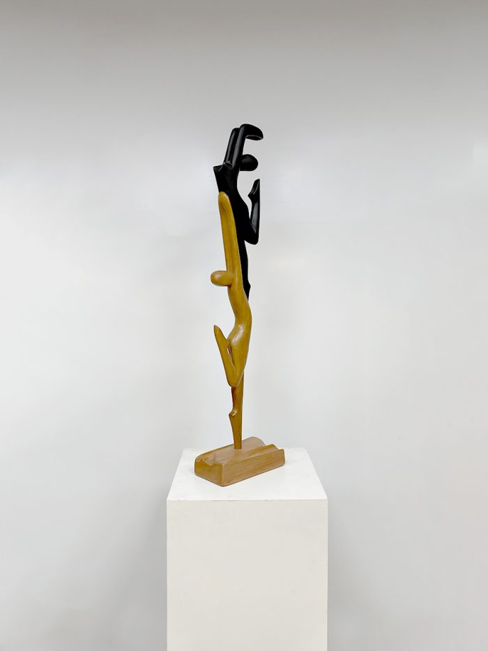 Vintage wooden abstract sculpture houten beeld ‘Duo dancing forever ...