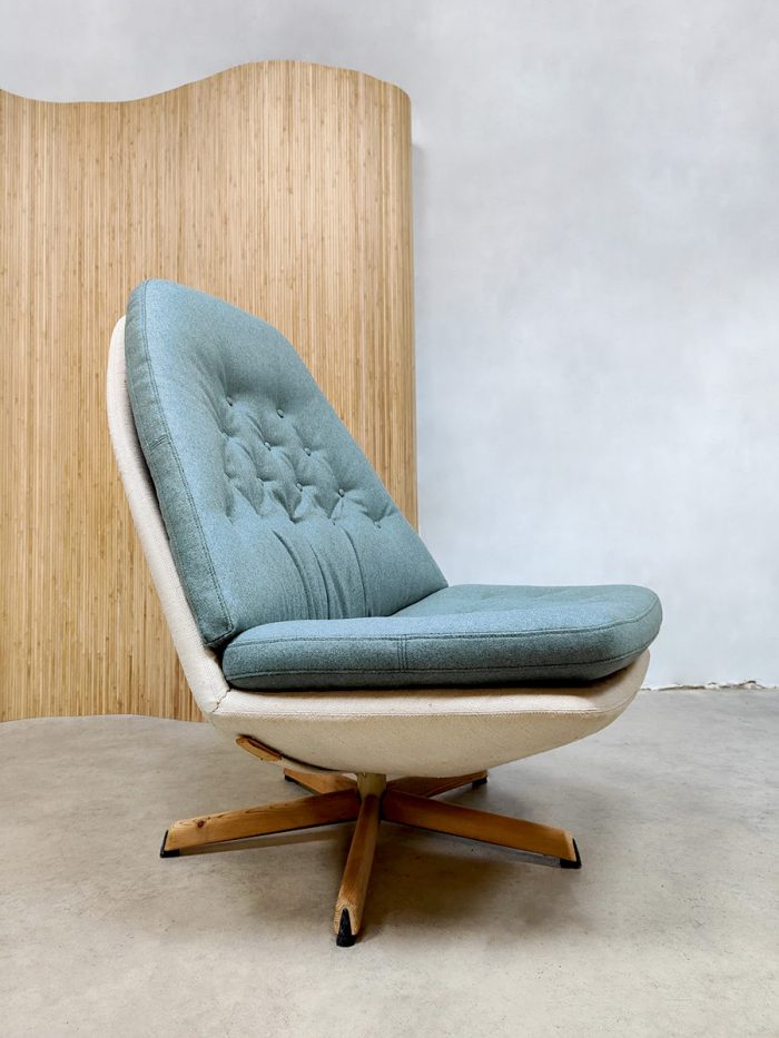 Midcentury Danish design swivel chair lounge fauteuil Madsen & Schübel ...