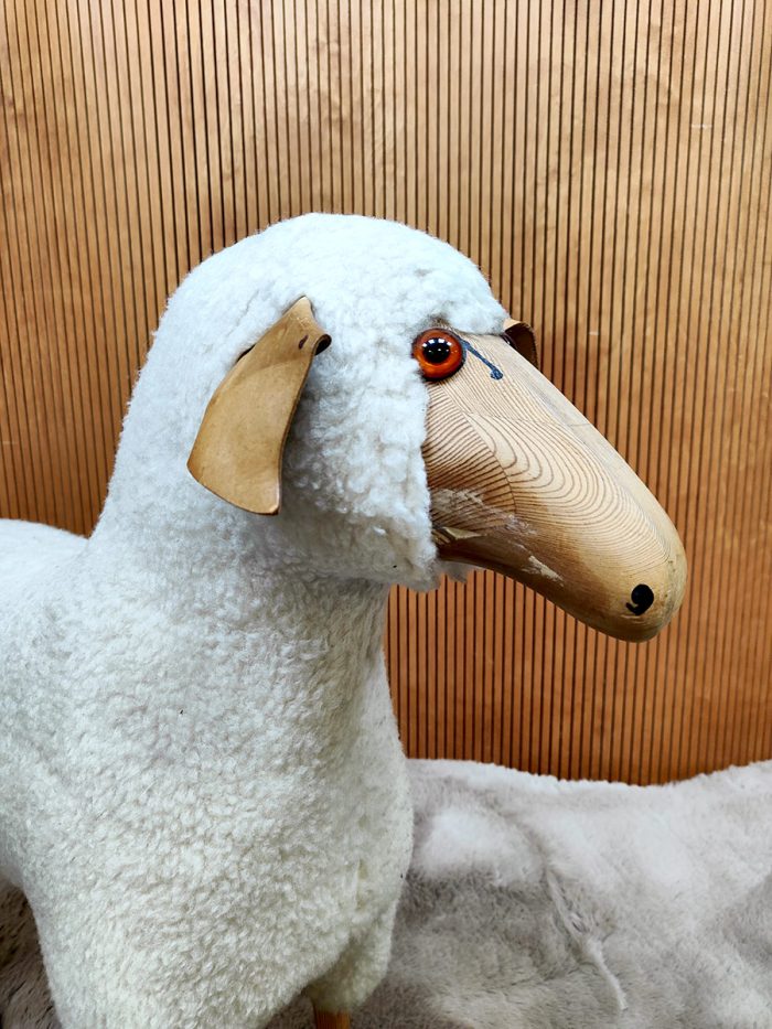 Vintage sheep ottoman foot stool schaap Hans-Peter Krafft Meier ...