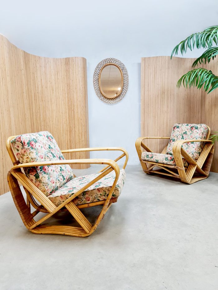 Vintage rattan bamboo lounge set bamboe fauteuils ‘Bohemian summer ...