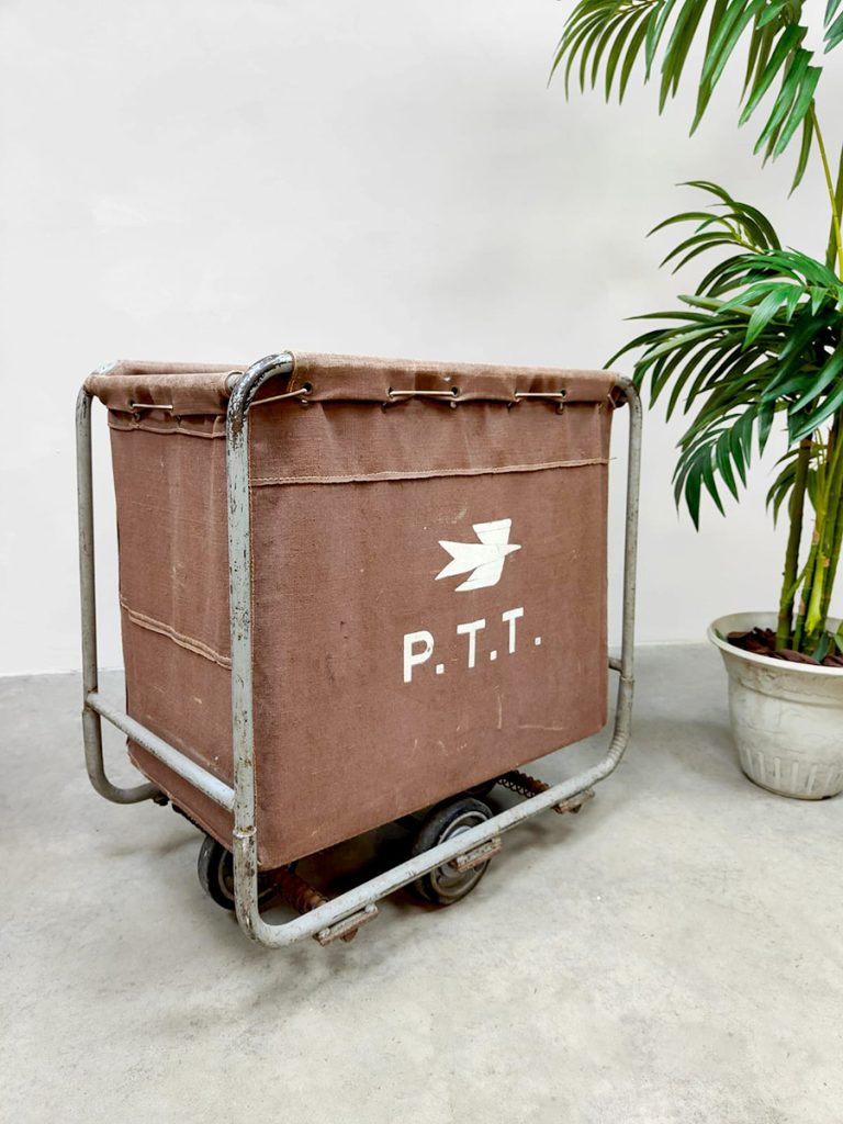 Vintage Industrial post cart industriële ‘PTT Post’ postkar | Bestwelhip