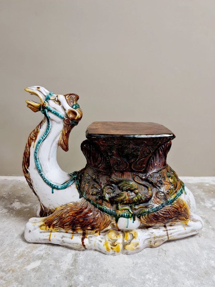 Vintage ceramic Camel side table plantstand plantentafel Kameel ...