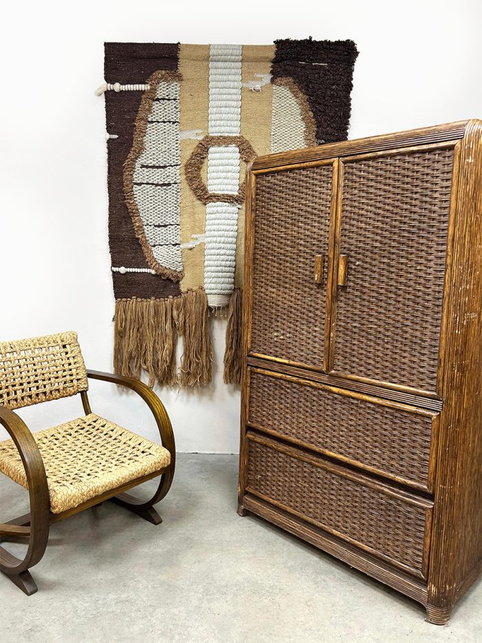 Vintage rattan bamboo cabinet rotan bamboe kast ‘Bohemian nature ...
