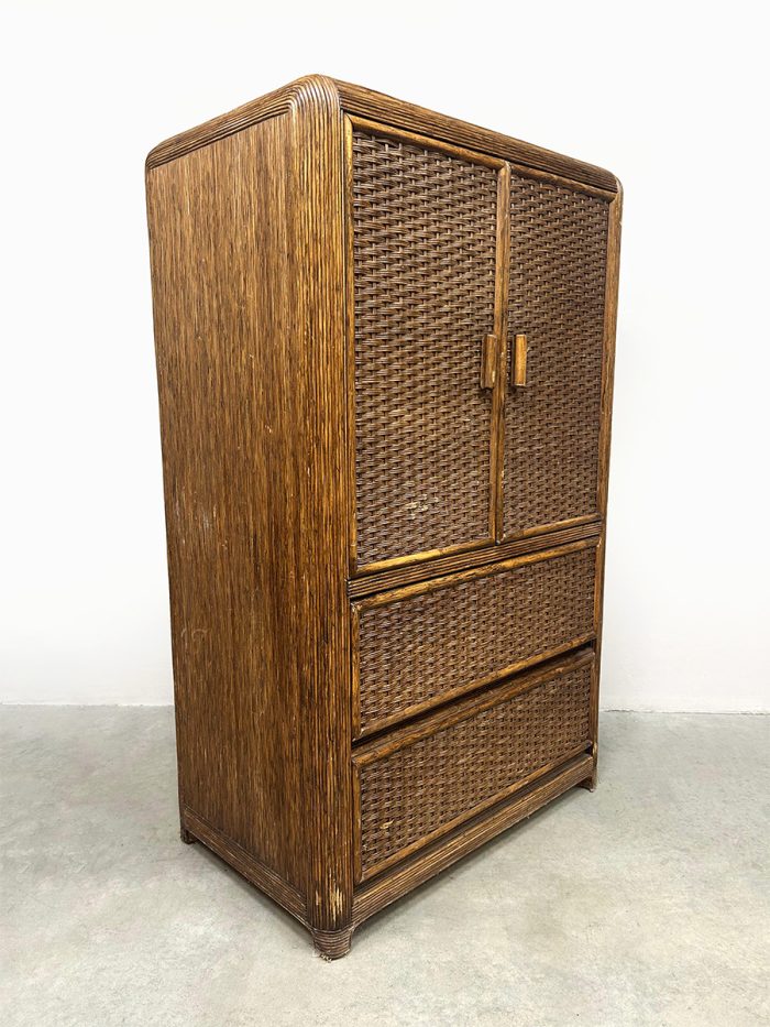 Vintage rattan bamboo cabinet rotan bamboe kast ‘Bohemian nature ...