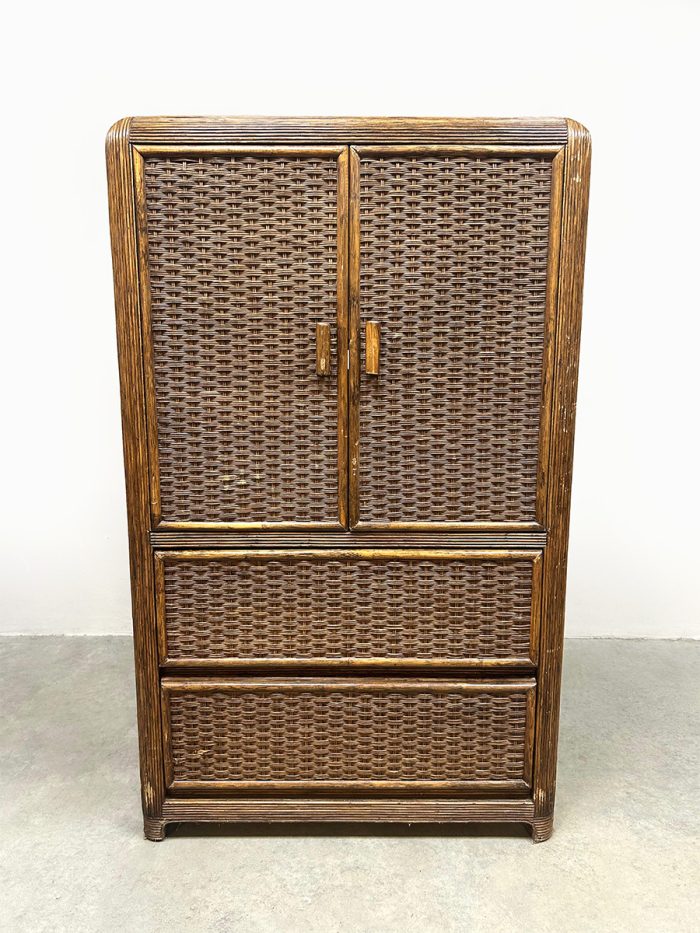 Vintage rattan bamboo cabinet rotan bamboe kast ‘Bohemian nature ...
